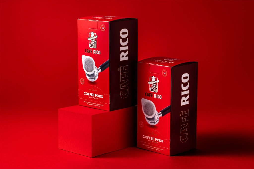 Custom Rico coffee pod range Packaging